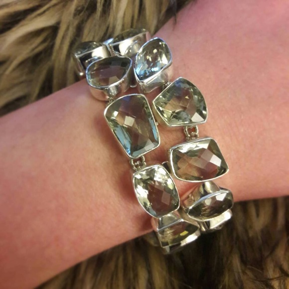 AlphaVariable | Jewelry | Green Amethyst Statement Bracelet Alphavariable | Poshmark